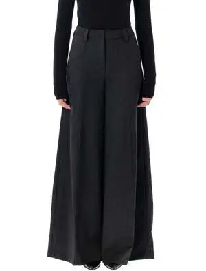 THE LATEST Wide Leg Wool Blend Trousers - Grey Blackboard