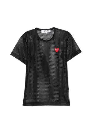 Play Comme Des Garcon Mini Emblem Mesh T-shirt - Black