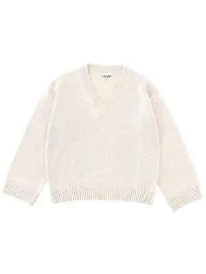 GANNI Logo Sweater With Tie Detail