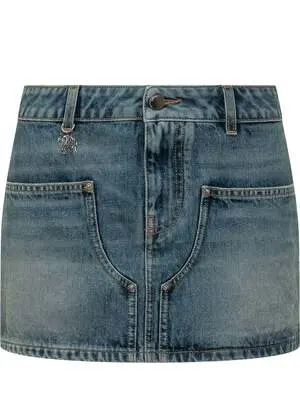 Amiri Classic Mini Skirt With Button Closure - Classic Antique Indigo