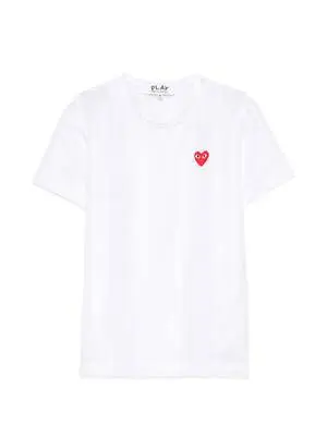 Play Comme Des Garcon Mesh Emblem T-shirt - White