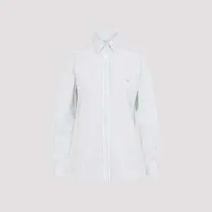 Moschino Chic Cotton Shirt With Classic Collar And Striped Pattern - White
