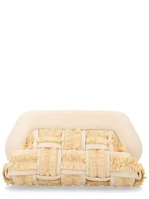 THEMOIRE Woven Clutch Bag - Beige