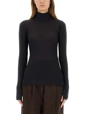 LEMAIRE Lemiare Seamless High Neck Top In Fine Merino Wool - Grey