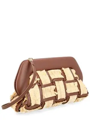 THEMOIRE Woven Leather Shoulder Bag - Beige
