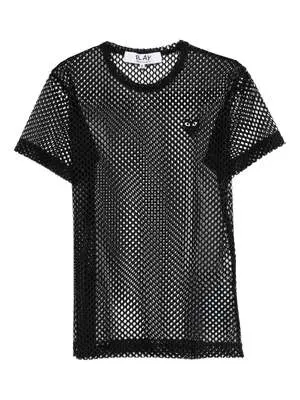 Play Comme Des Garcon Classic Mesh T-shirt With Emblem - Black