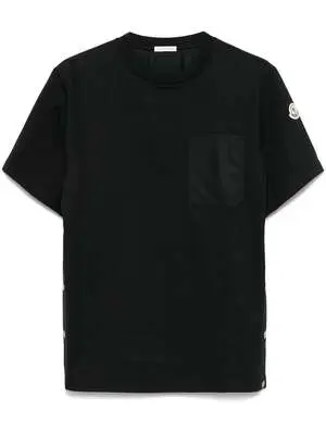 Moncler Casual Short Sleeve T-shirt With Snap Button Closure Size - Black