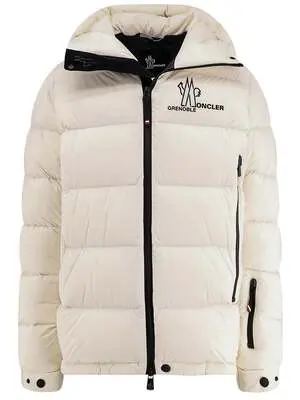 Moncler Technical Ski And Snowboard Jacket With Adjustable Hood - White
