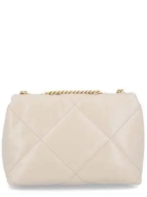 Tory Burch Quilted Leather Shoulder Bag - Beige