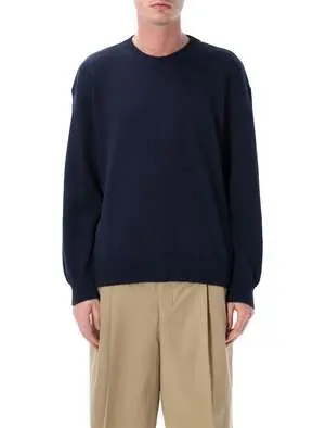 ROBERTO COLLINA Crewneck Sweater With Textured Knit - Blue