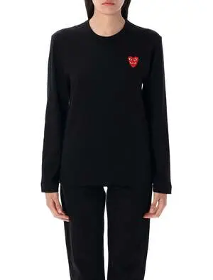 Play Comme Des Garcon Sleek Cotton Long-sleeve T-shirt - Black