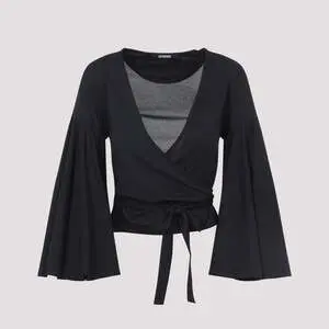 Jacquemus Cache-cœur Ventadou" Wrap Top - Black