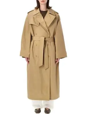 THE FRANKIE SHOP Oversized Trench Jacket - Brown