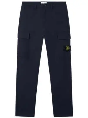 Stone Island Loose Fit Cargo Pants With Multiple Pockets - Blue