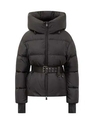 Moncler Padded Down Jacket With Belt - Nero
