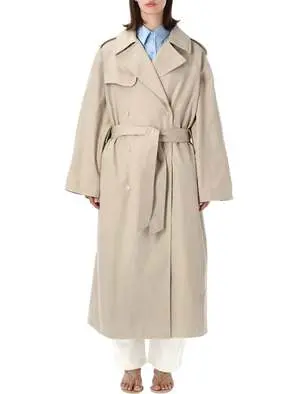 THE FRANKIE SHOP Oversized Trench Jacket - Beige