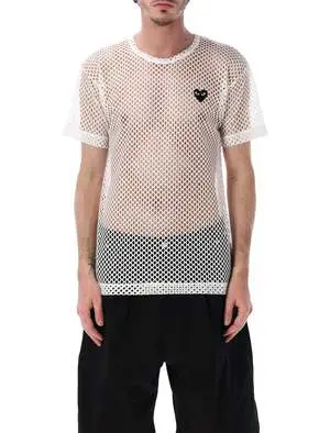 Play Comme Des Garcon Mini Heart Graphic T-shirt For - White