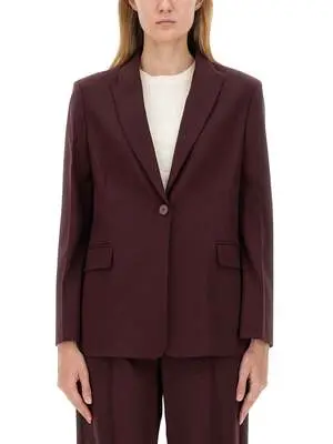 ALYSI Tailored Single-breasted Blazer - Bordeaux