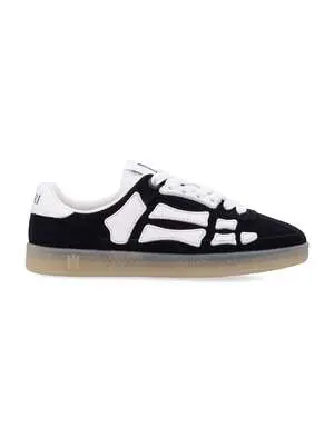 Amiri Pacific Bones In Bandana Denim Low Top Sneakers - Black