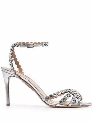AQUAZZURA Mini Sandal 85 - Silver