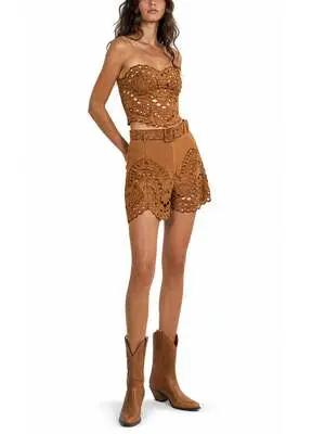 Charo Ruiz Ibiza Lace Embellished Corset Top