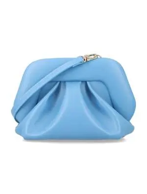 THE MOIRÈ Mini Sculptural Clutch With Magnetic Closure - Niagara Light Blue