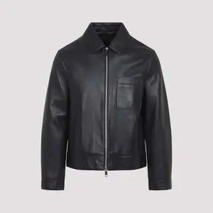 YVES SALOMON Lamb Leather Jacket - Black