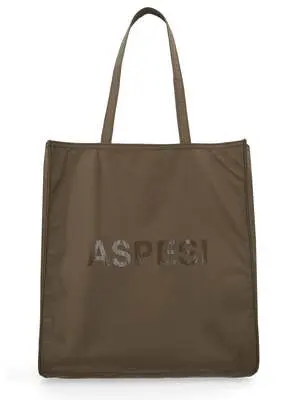 Aspesi Stylish Tote Handbag With Logo - Military Green