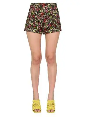 Philosophy Di Lorenzo Serafini Floral Print Cotton Mini Shorts - Multicolour