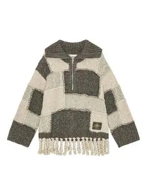 GANNI Fringed Hem Knit Sweater /xs And S/m Sizes Available - Grey
