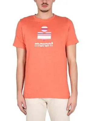 MARANT Crawling Logo Print T-shirt - Orange