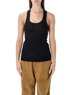 MARANT ETOILE Thea Relaxed Linen Tank Top - Black