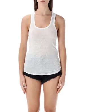 MARANT ETOILE Sleeveless Linen Tank Top - White
