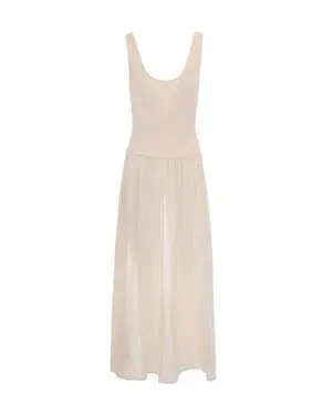 SESSUN Sleeveless Maxi Dress With Knit Bodice And Sheer Skirt - Fleur De Sel