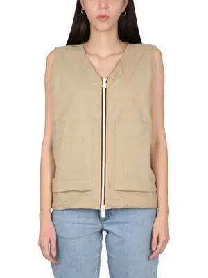 K-WAY V-neck Zip-up Vest