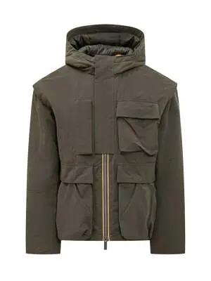 K-WAY Utility Mini Jacket With Pocket - Green Blackish