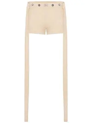 JEAN PAUL GAULTIER Rib-knit Cotton Strap Shorts
