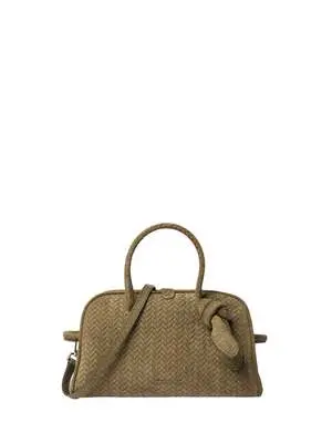Jacquemus Le Turismo Chevron-braided Suede Bowling Bag - Kaki