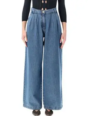 SESSUN High-waisted Wide-leg Jeans - Mid Blue