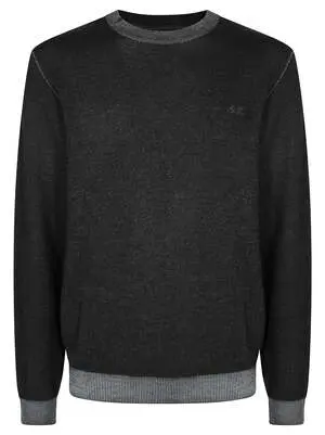 SUN 68 Mini Scoop Neck Knitted Sweater For - Nero