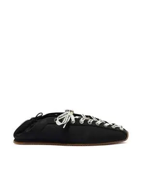 GANNI Lace-up Ballet Flats - Black