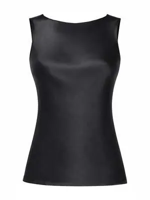 Nina Ricci Sleeveless Satin Fitted Top - Black