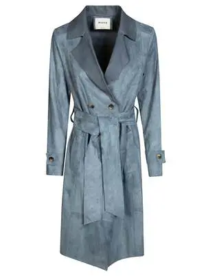 NUAGE Suede Trench Coat For - Beige
