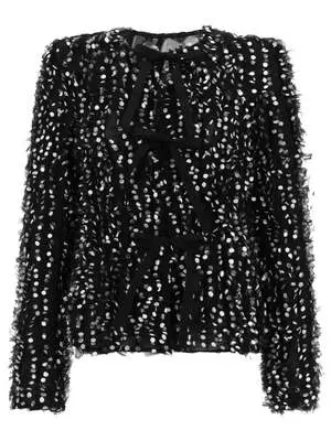 Nina Ricci Textured Tie-front Cropped Jacket