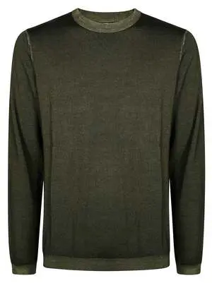 SUN 68 Vintage Effect Crewneck Sweater For - Verde