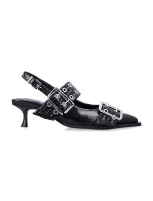 GANNI Buckle-strap Pumps - Black