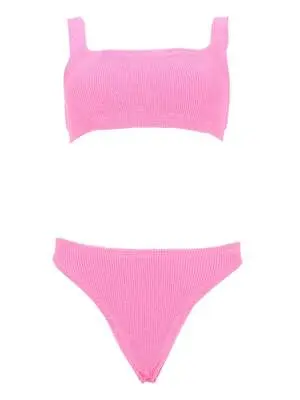 Hunza G Textured Square Neck Bikini - Pink