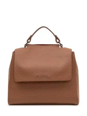 Orciani Mini Soft Handbag With Artistic Design - Cocoa