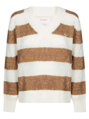 SUN 68 Classic Striped Sweater For Fw25 Collection - Beige