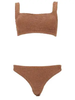Hunza G HUNZA G Crinkle Knit Bikini Set Brown